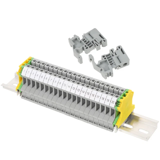 DIN RAIL KIT Marker Strip Fixed Bridge Jumpers Connector Terminal Block ...