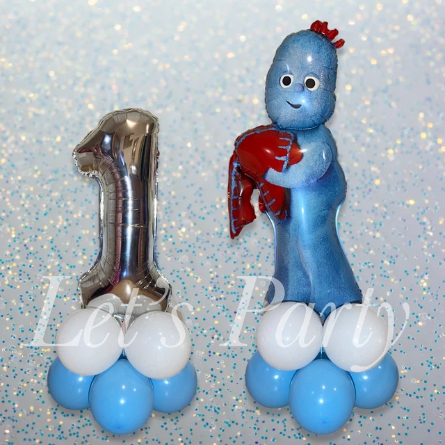 LARGE IGGLE PIGGLE character CBeebies & number balloon display 125cm ...