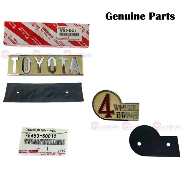 GENUINE TOYOTA LANDCRUISER 40 Series Rear Badge Emblem Plate Kit w Pads ...