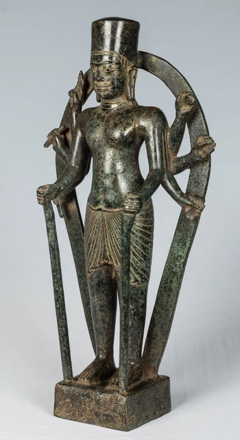 ANTIQUE KHMER STYLE Phnom Kulen Vishnu Statue - Protector & Preserver ...