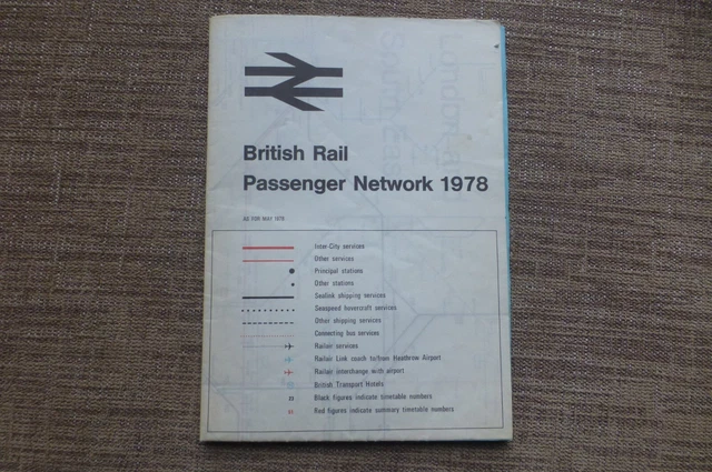BRITISH RAIL PASSENGER Network Map - May 1978 £1.99 - PicClick UK