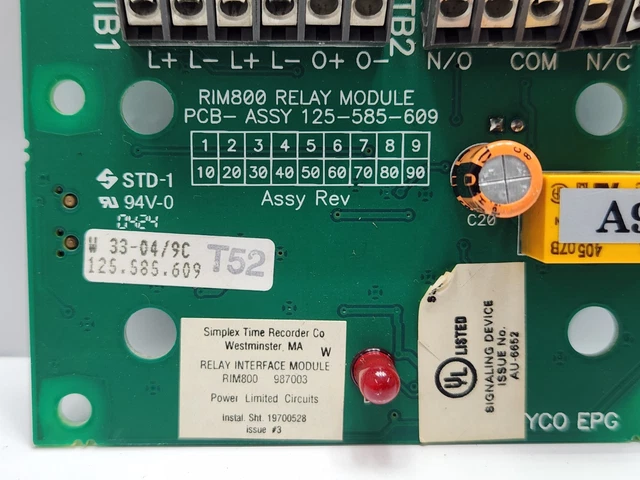 TYCO EPG RIM800 Relay Interface Module 125-585-609 $154.79 - PicClick CA