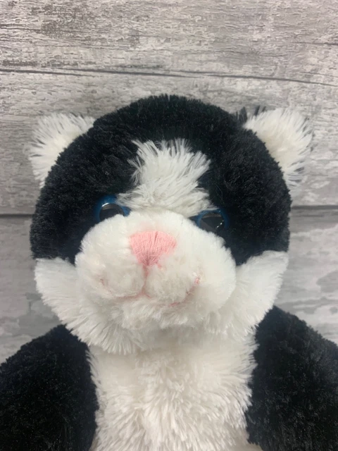 THE BEAR FACTORY Black & White Cat Plush 12” £14.00 - PicClick UK
