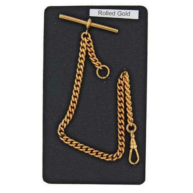 STUNNING SINGLE ALBERT Rolled Gold 9ct Pocket Watch Chain Standard Xmas ...
