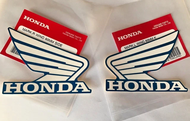 HONDA WING Fuel Tank Decal Wings Sticker 2 x 80mm WHITE & BLUE £8.60 ...