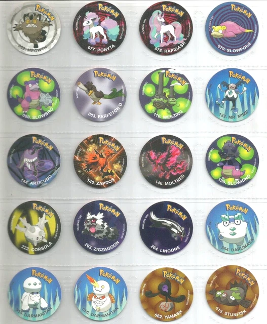 TAZOS POKEMON 8 GALARiAN Set completo 20/20 PERU 2020 rubinetti Flips ...