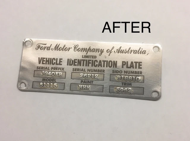 XM XP FORD Falcon Futura Fairmont Cortina ID Compliance Plate Tag ...
