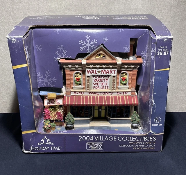 2004 HOLIDAY TIME Christmas Village Walmart Store Supermarket Walton's ...