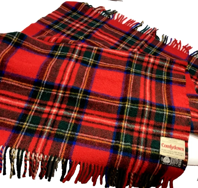 JAMES PRINGLE LTD of Inverness Shetland Wool Comfydown Tartan Throw ...