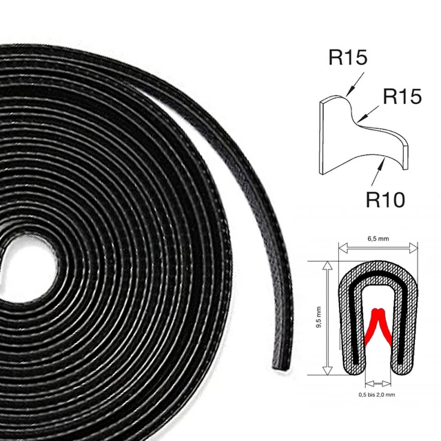 10M KANTENSCHUTZ KANTENSCHUTZPROFIL schwarz Keder Band Klemm Profil ...