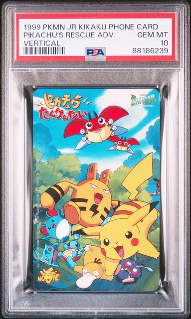 1999 PSA 10 Pokémon japonais Pikachu's Rescue Adv carte téléphonique verticale EUR 119,38 ...