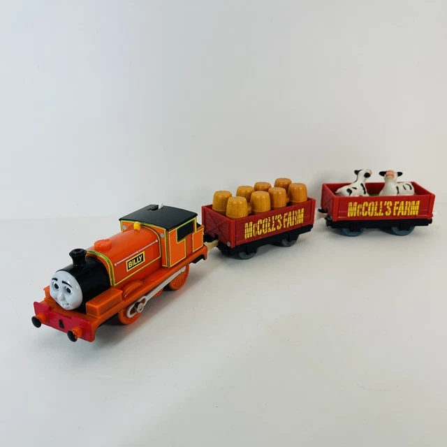 THOMAS & FRIENDS Trackmaster Billy Motorized Train Engine + Farm Cars ...