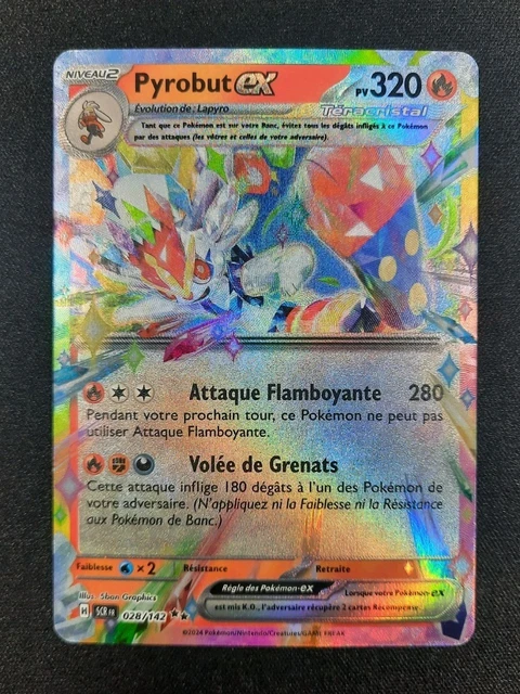 CARTE POKÉMON : Pyrobut Ex Ultra Rare 2024 Couronne Stellaire 028/142 ...