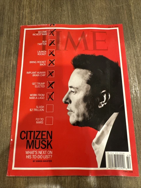 TIME, MAGAZINE, CITIZEN, Musk, December 2024 MG8B7 £7.94 - PicClick UK