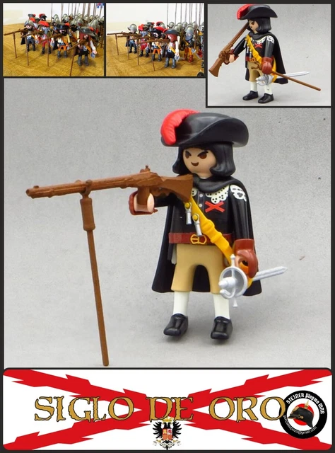 PLAYMOBIL CUSTOM TERCIOS Soldado Ejército Español Guerra Flandes arma ...