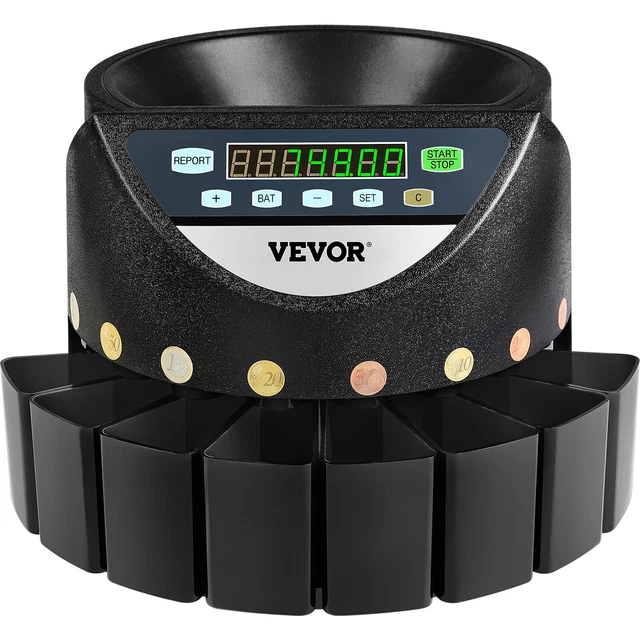 VEVOR AUTOMATIC MONEY Counter Euro Coin Sorter Counting Machine 270 ...