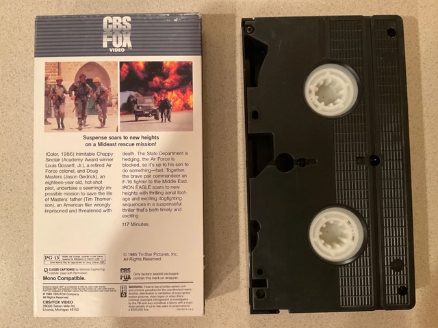 IRON EAGLE (VHS, 1986, CBS Fox) Louis Gossett, Jr., Jason Gedrick £7.11 ...