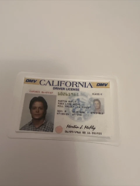 BACK TO THE Future - BTTF Marty McFly California Driver Licence Prop ID ...