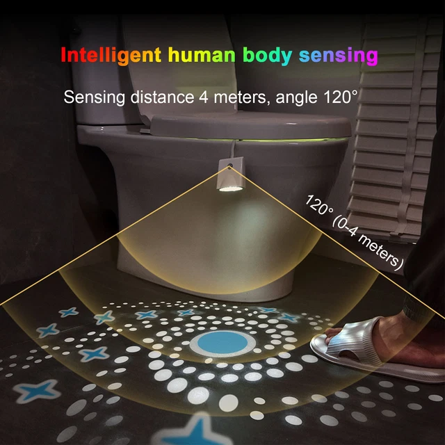 RECHARGEABLE TOILET LIGHT Sensor Light Toilet RGB Ambient Light Smart ...