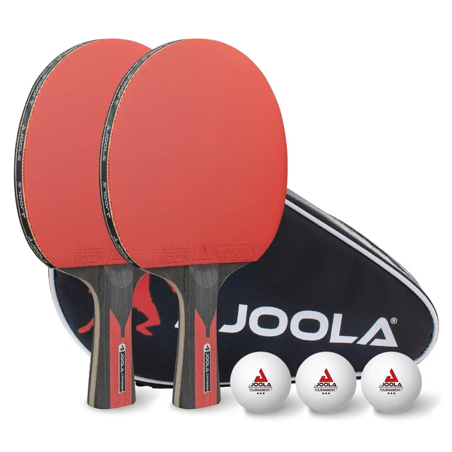 JOOLA SET DE Tennis de Table Duo Carbon 2 Raquettes de ping Pong + 3 ...