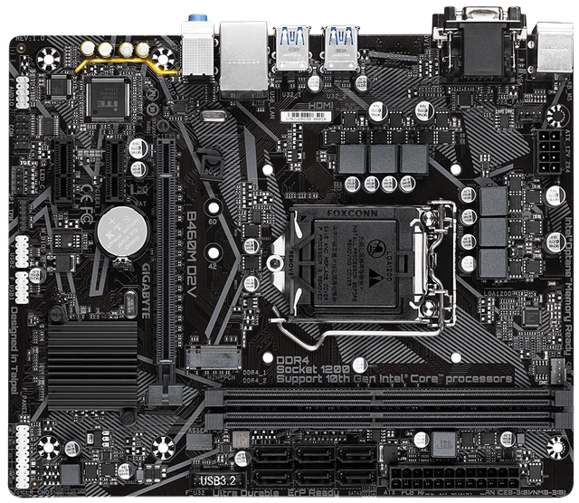 GIGABYTE B460M D2V Motherboard Intel B460 Socket 1200 DDR4 M.2 mATX VGA ...