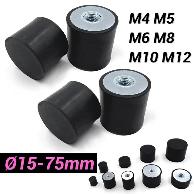 M8 ANTI VIBRATION Rubber Mount or Isolator Male Male Double End 8PC ...