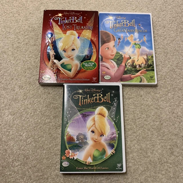 DISNEY TINKER BELL Movie Lot of 3 DVD Great Fairy Rescue Lost Treasure ...