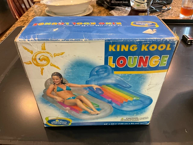 NEW-KING KOOL INFLATABLE Pool Floating Raft Lounge -Silver Grey Color ...