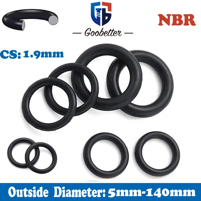 O-RING NBR NITRILE Rubber Cross Section 1.9mm Oil Resistant Seals OD ...