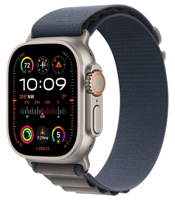 APPLE WATCH ULTRA 2 Titan 49 Alpine Loop blu medio MREP3 molto ben ...