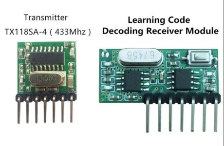 KIT TX/RX 433 Mhz 4 Canali Controllo Remoto con pulsante di ...