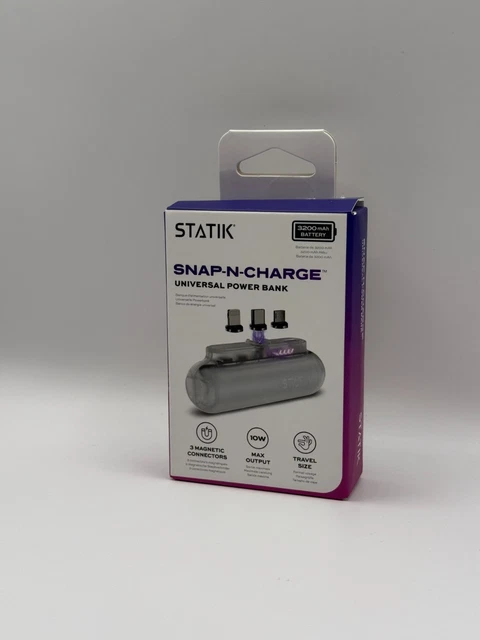 STATIK SNAP N Charge Compact 3.200Mah Magnetic Power Bank Opened Never ...