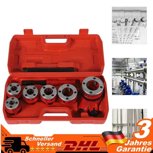 KIT FILETTATURA TUBO cricchetto cricchetto tubo filettatura tubi 1/4-1 ...