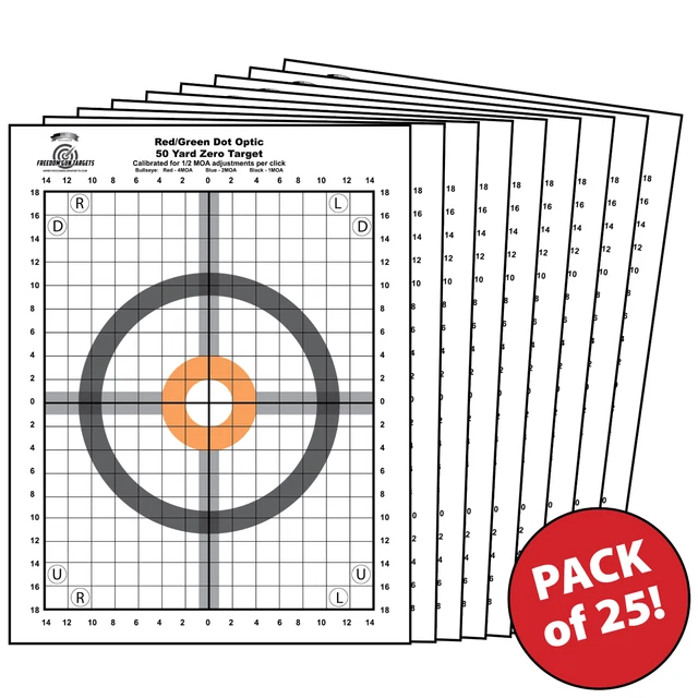 25 PACK PAPER Shooting Targets Gun Range Pistol Handgun Rifle Sighting ...