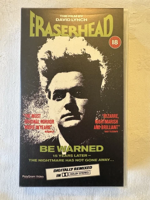ERASERHEAD VHS VIDEO Tape - Rare Collectors Item £9.99 - PicClick UK