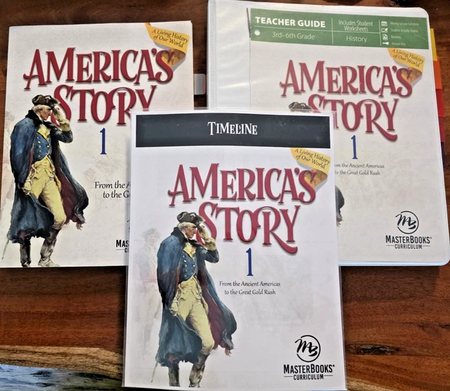 MASTERBOOKS AMERICA'S STORY 1 Textbook, Teacher Guide & Timeline $40.00 ...
