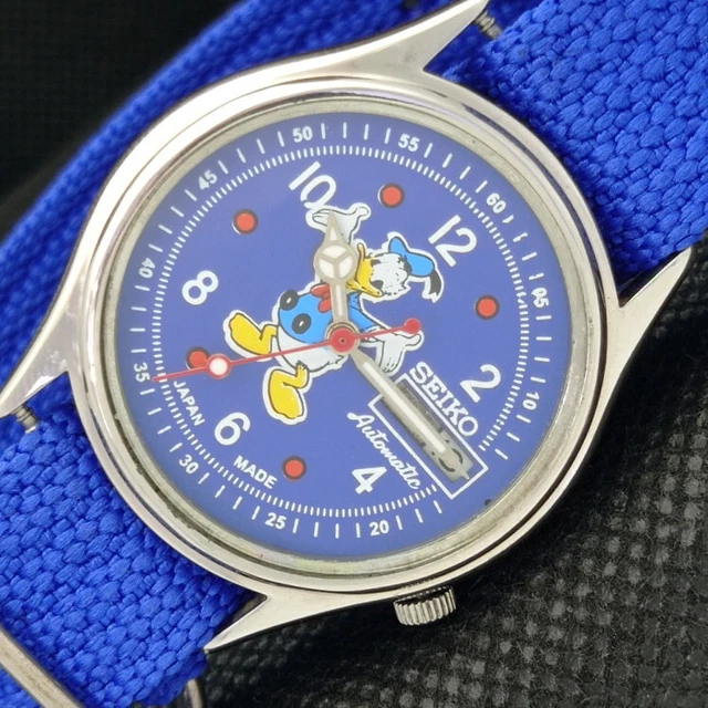 VINTAGE SEIKO CARTOON DIAL AUTOMATIC 7009A JAPAN MENS BLUE WATCH 571a ...