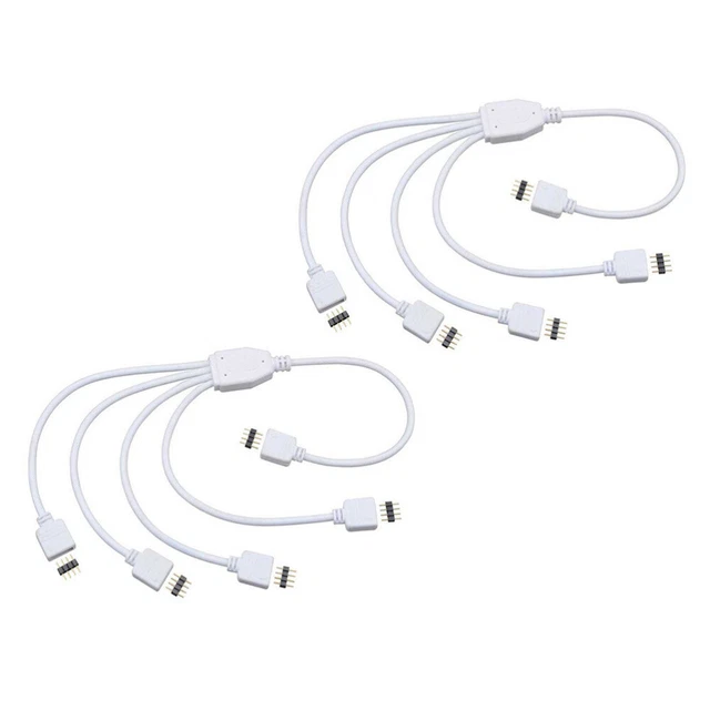 2PCS / SET 4-polige LED-Streifen-Splitter-Anschlüsse 2-polige Splitter ...