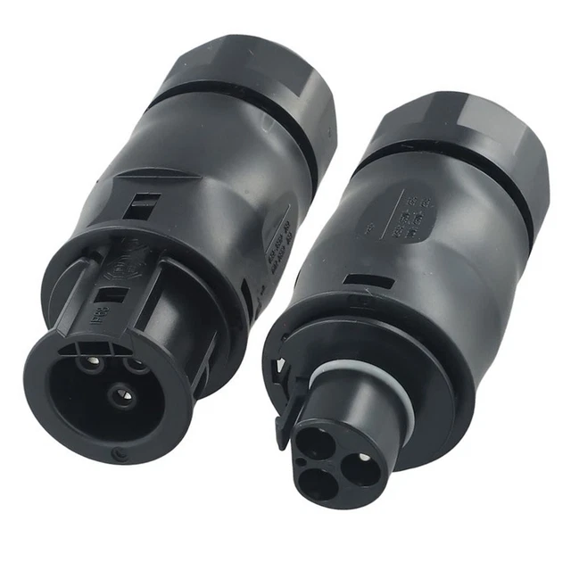 AND WATERPROOF IP68 3 Pin AC Socket/Female and Plug/Male for Inverters ...