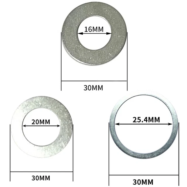 METAL RING CONVERSION Washers Decelerate Grinder Metal Mitre Silver 6 ...