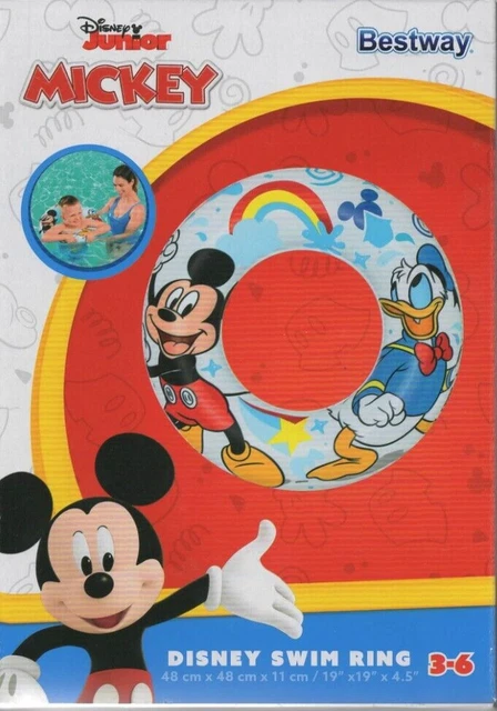 DISNEY JUNIOR - Mickey Mouse - Inflatable Swim Ring - Free Uk Postage £ ...
