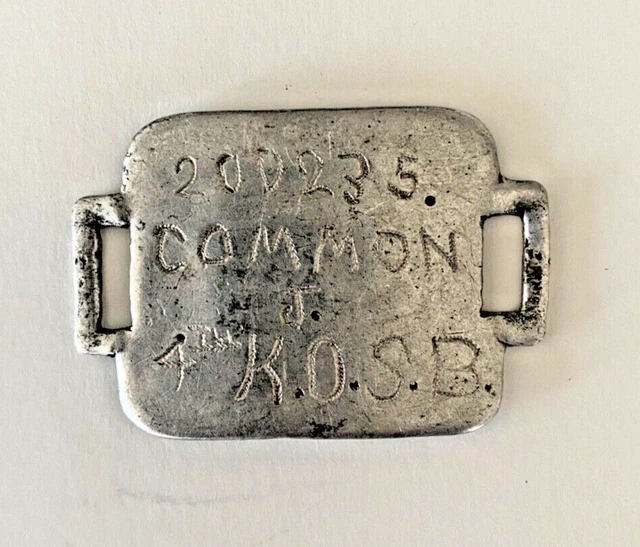 WW1 IDENTITY DISC Pte J Common 4Th Btn Kings Own Scottish Borderers ...