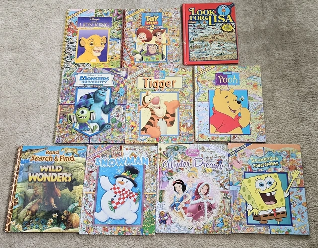 LOT 10 LOOK & FIND LISA Pooh Tigger Sponge Bob Monsters Inc Toy Story ...