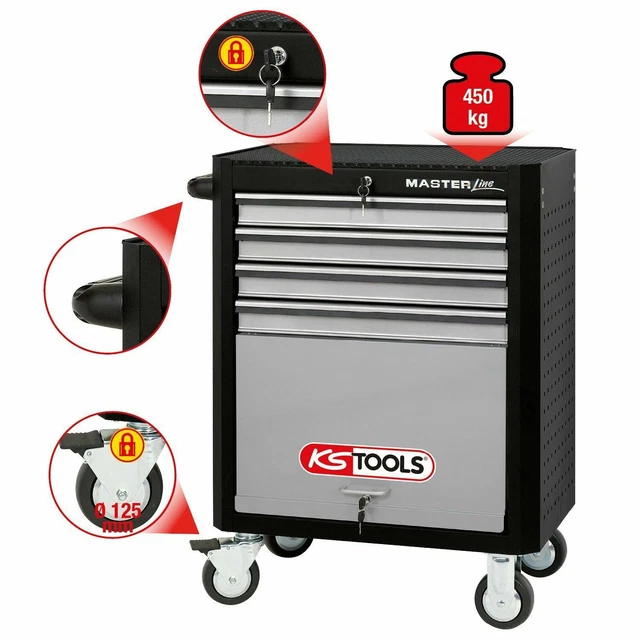 KS TOOLS MASTERLINE Werkstattwagen, Werkzeug Rollwagen MASTERline ...