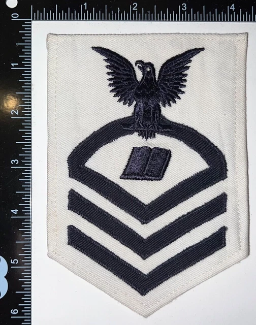 WWII 1943 DATE USN US Navy Chief Petty Officer CPO Printer Rate White ...