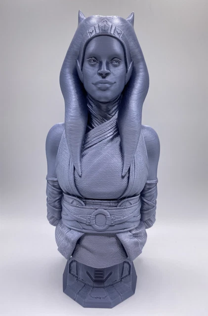 3D PRINTED STAR Wars Ahsoka Fan Art Paintable Plastic Filament 8 inches ...