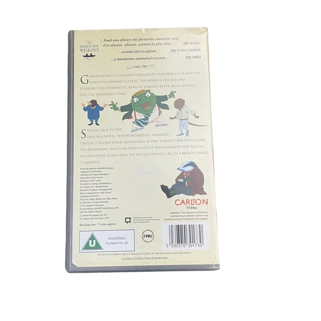 THE WIND IN The Willows VHS Carlton Video 1995 £7.95 - PicClick UK