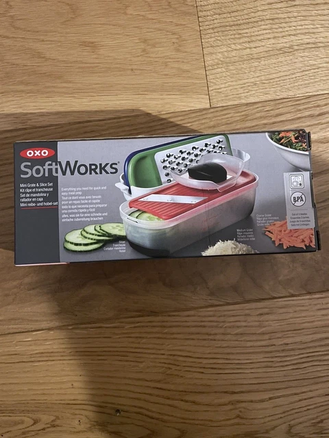 OXO SOFTWORKS STEEL Mini Grater and Slicer Set Multicolored NEW £19.99 ...