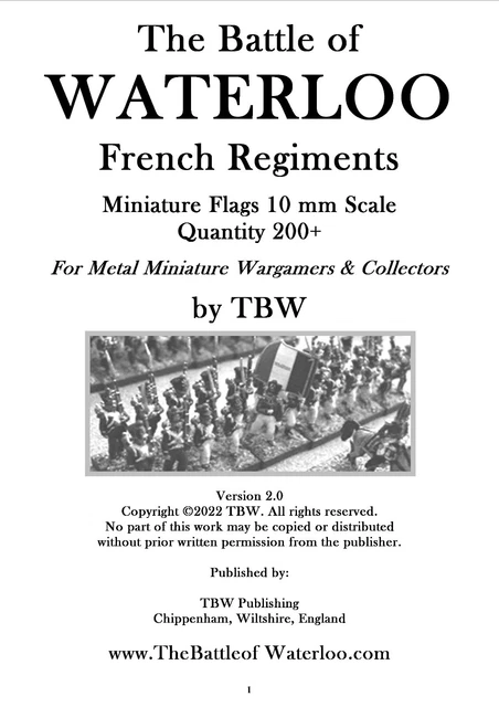10MM FLAGS: WATERLOO French Regiments - Set of 200 (TBW02) £16.95 ...
