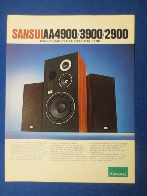 SANSUI AA-4900 AA-3900 AA-2900 Sales Brochure Catalog Original Real Thing $21.26 - PicClick CA